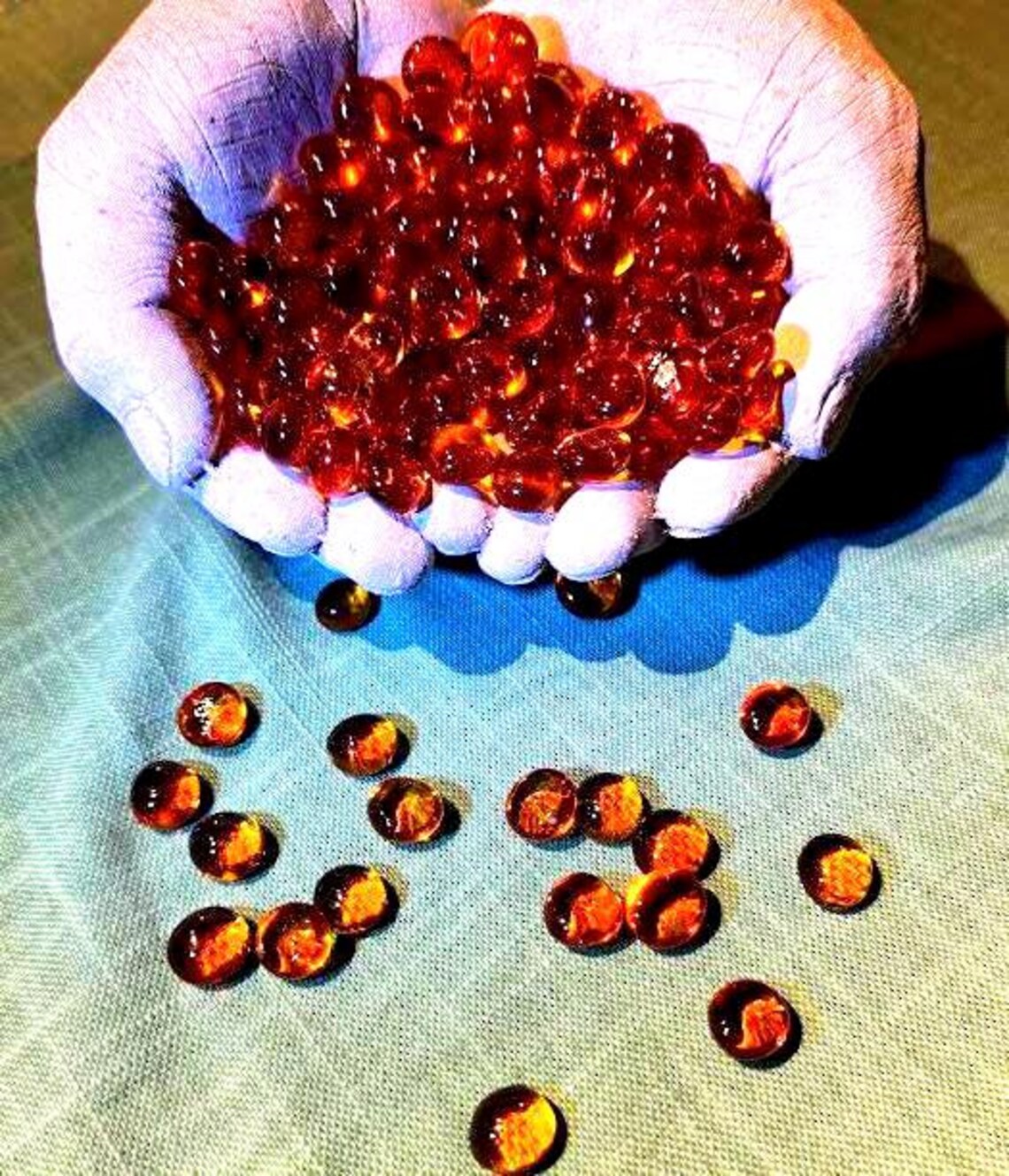 Vintage Amber Cadmium Glass Flat Bottomed Marbles/pebbles (1/2") - Etsy