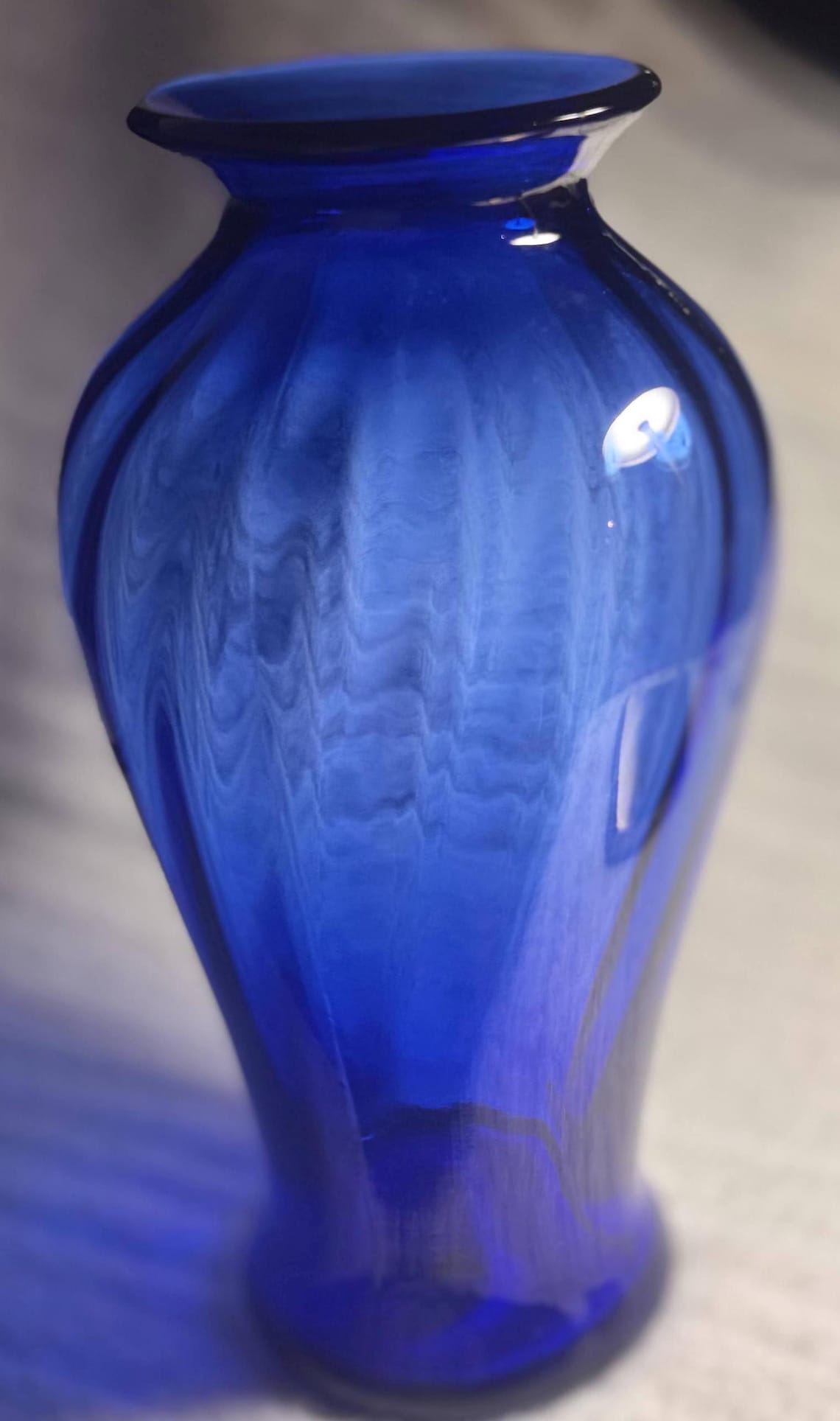 Vintage Fenton Cobalt Blue Melon Vase - 10" - Etsy