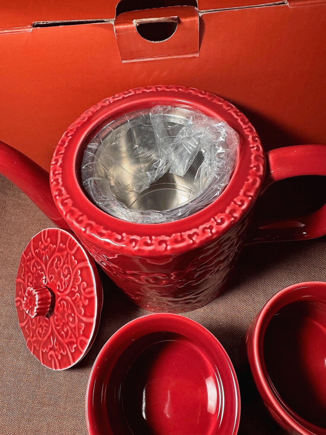 Brand New Teavana Tea Set - Teapot With 4 Cups - Etsy