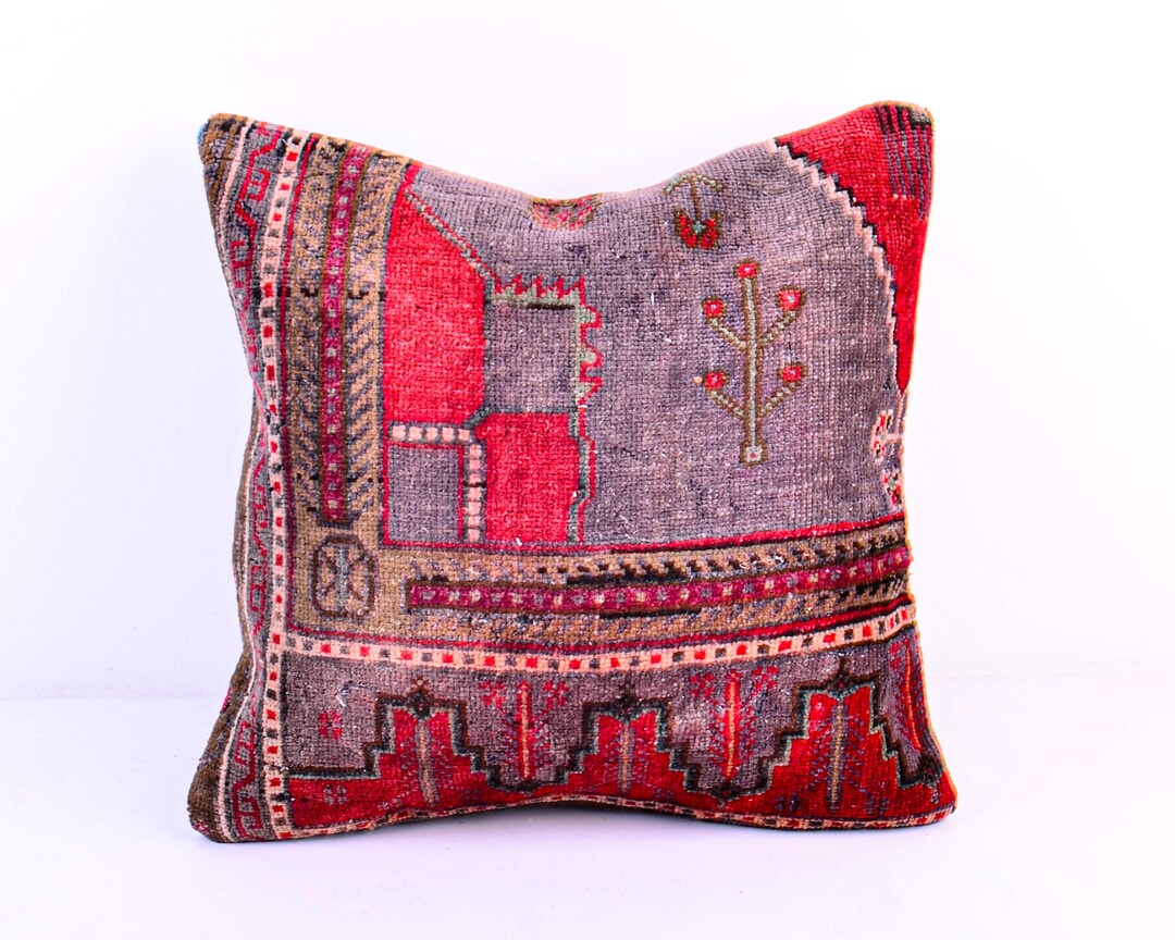 20x20 Rug Pillow, Ottoman Pillow Cover, Boho Pillow Cover, Unique Throw ...