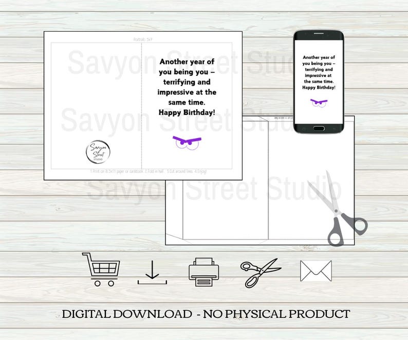 Funny Printable Birthday Card | "be You - Terrifying and Impressive ...