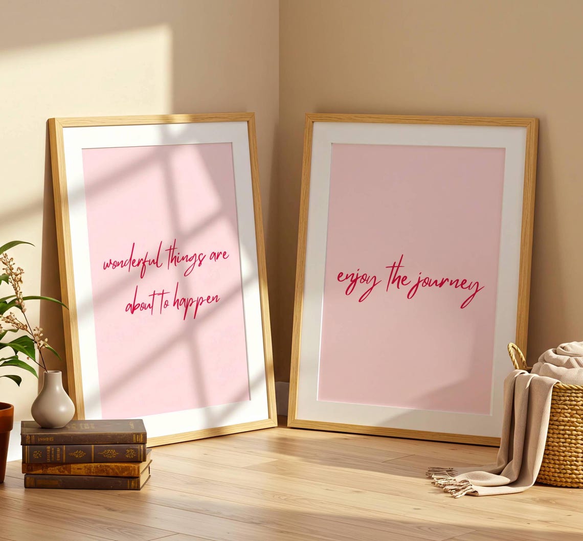 Pink Positive Affirmation Prints Set: Trendy Dorm Decor (digital ...