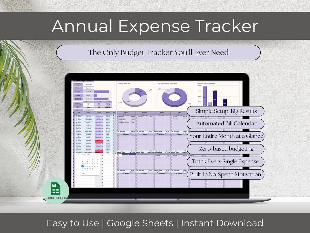 Digital Expense Tracker | Zero-based Budget Spreadsheet | Monthly ...