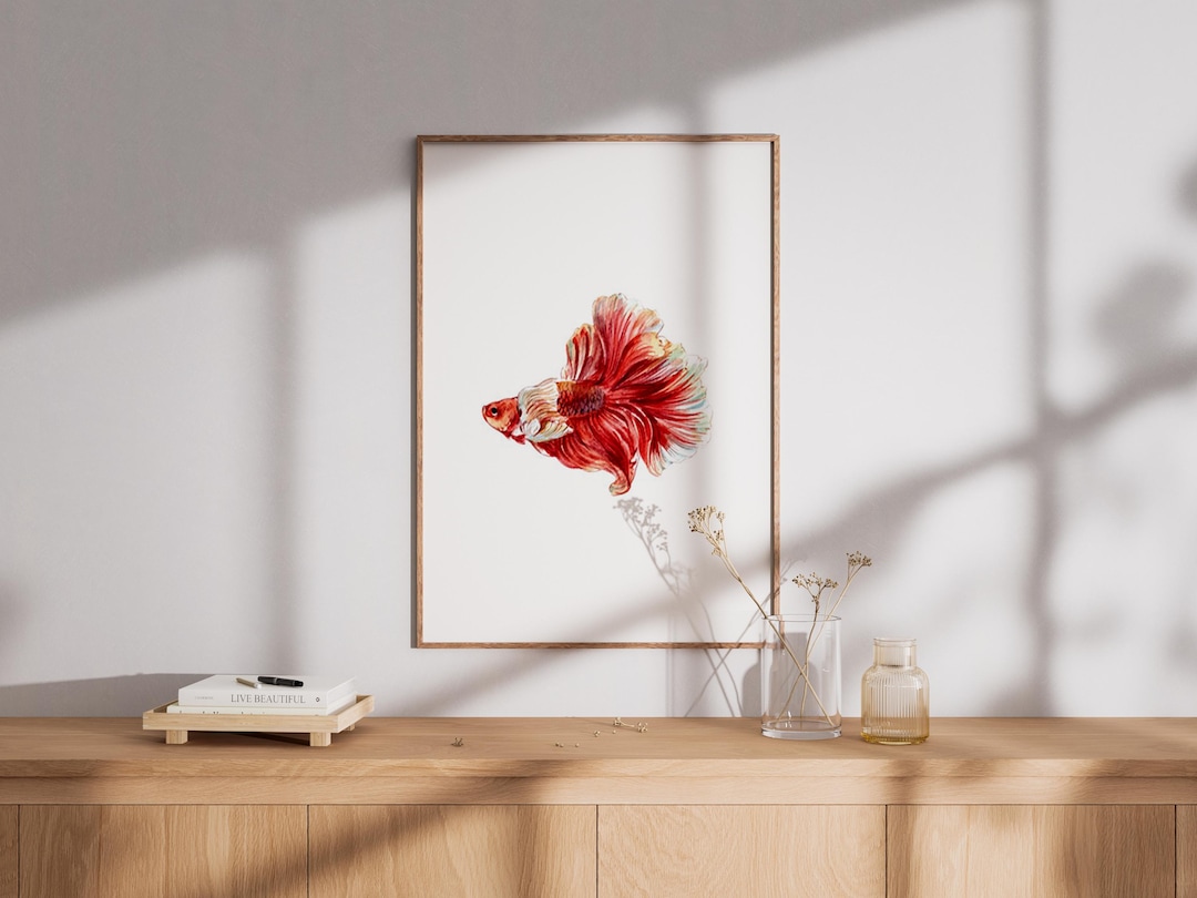 Fish, Fish Print, Fish Wall Art, Beta Fish, Beta Fish Wall Art, Digital ...