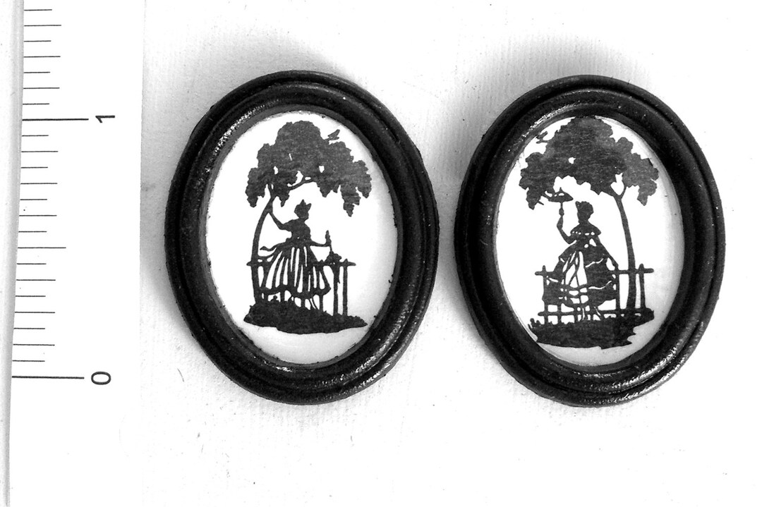 2 Victorian Silhouettes Handmade Dolls House Miniature PICTURES 1:12 - Etsy