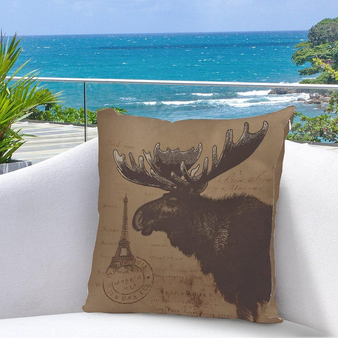 Vintage Moose Decorative Throw Pillow Covers Home Office Decor French ...
