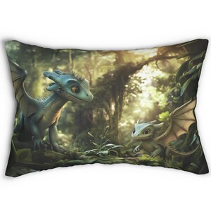 Dragon Fantasy Pillow, Mythical Creatures Decor, Lumbar Cushion ...