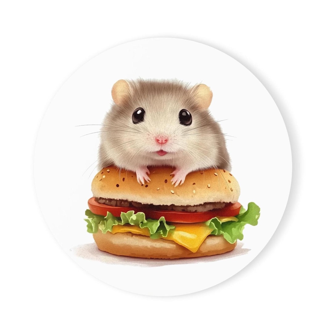 Hamster on Burger Coaster, Cute Funny Adorable Animal Drink Holder ...