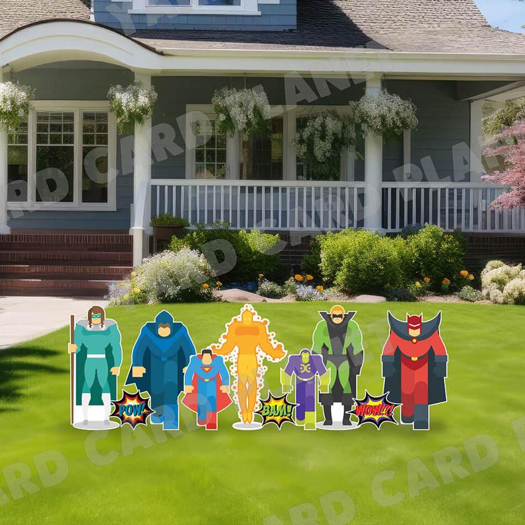 Superhero Characters Yard Card Flair Set Part 2 - Etsy
