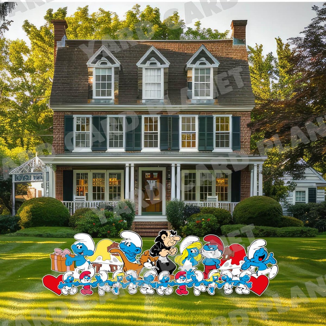The Smurfs Inspired Yard Card Flair Set, Yard Signs, Lawn Decor, UV ...