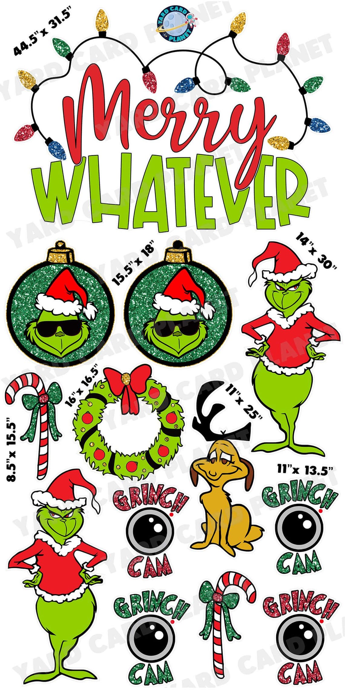 Merry Whatever EZ Quick Sign and the Grinch Christmas Yard Card Flair ...