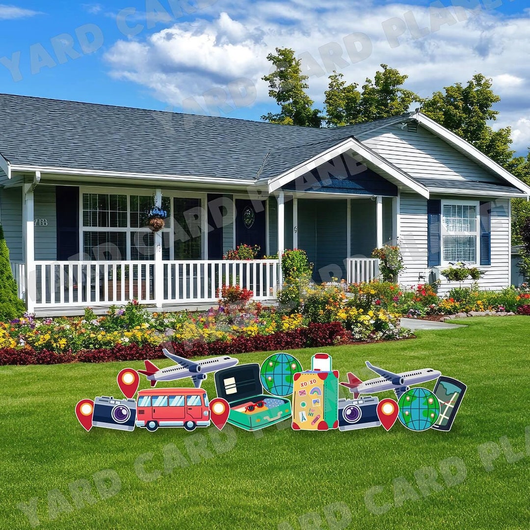 World Traveler Yard Card Flair Set, Yard Signs, Lawn Decor, UV Printed ...