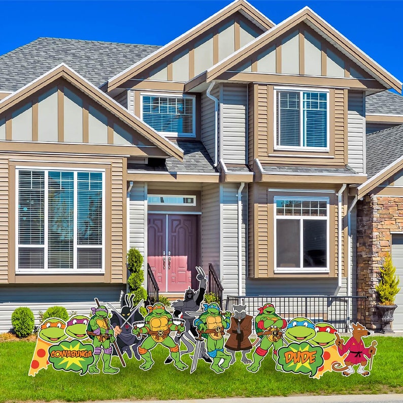 Teenage Mutant Ninja Turtles Inspired Yard Card Flair Set, Yard Signs ...