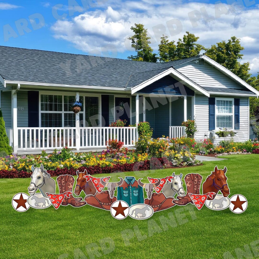 Wild West Western Cowboy Yard Card Flair Set, Yard Signs, Lawn Decor ...