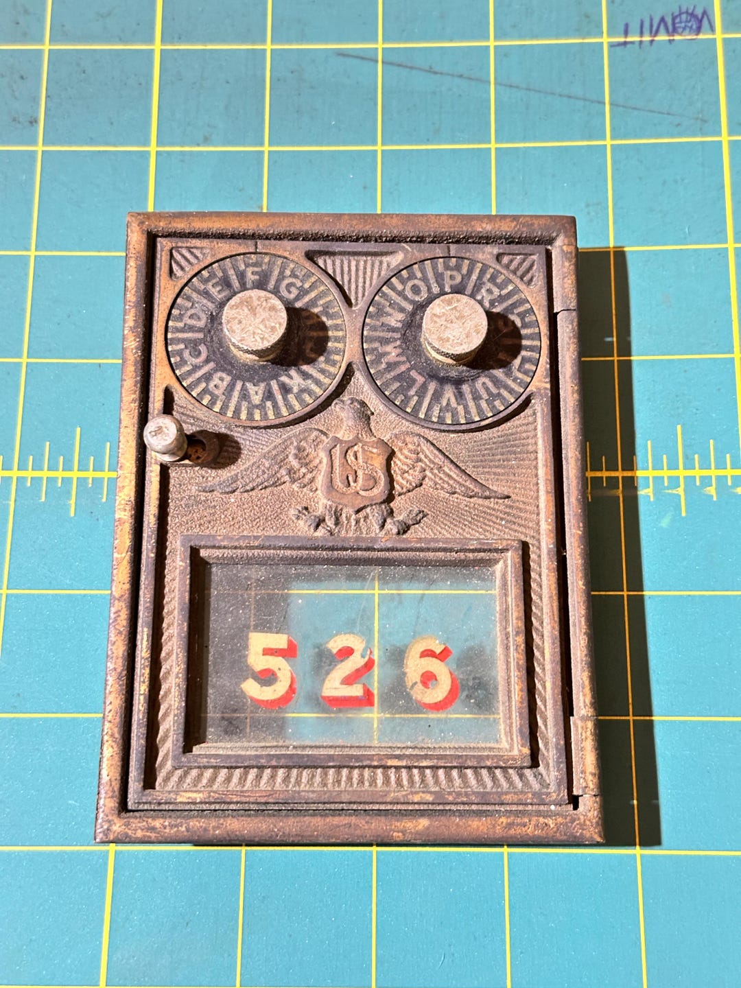 Vintage USPS Post Office Mailbox Doors – Combination Dial Locks – Eagle ...