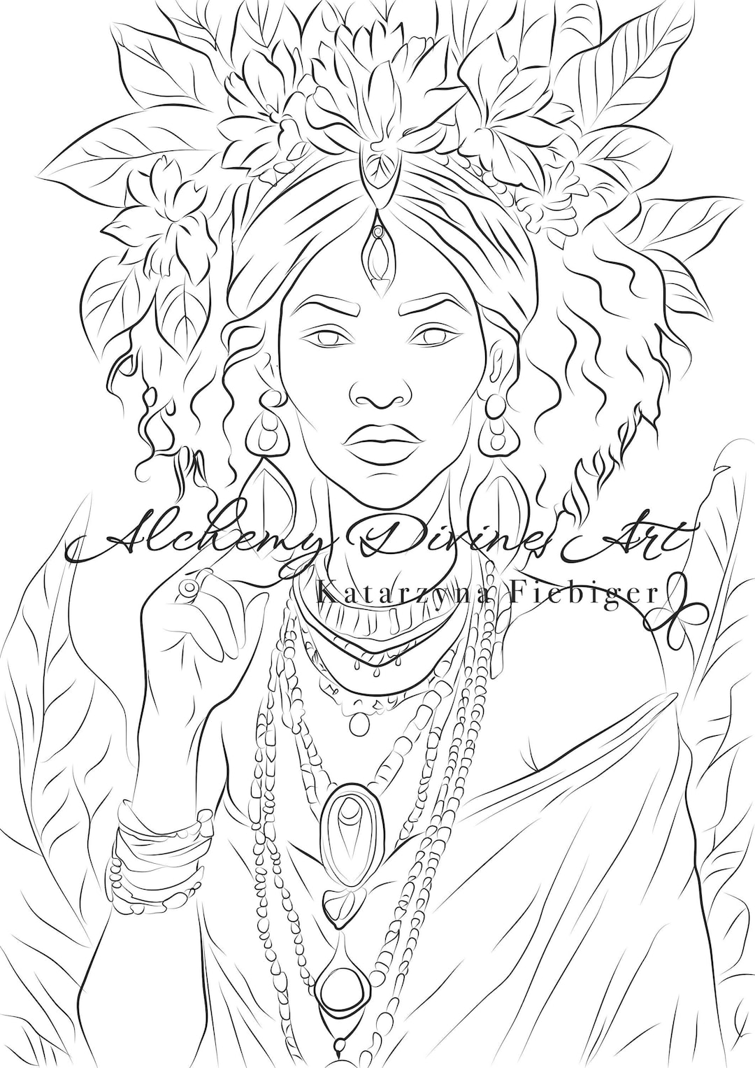 Oshun Coloring Page Goddess of Love and Abundance - Etsy