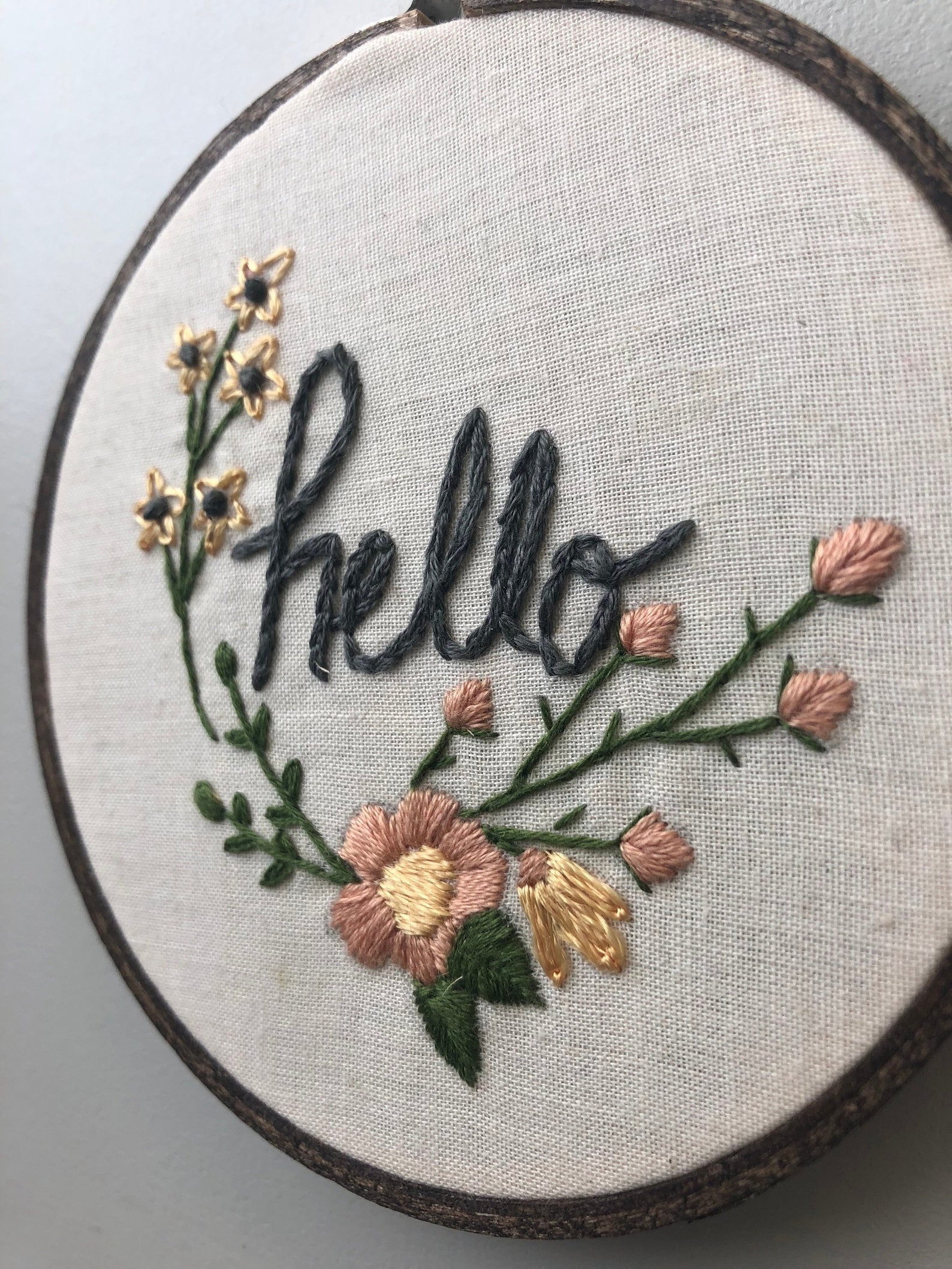 Hello Embroidery Kit Hand Embroidery Kit Beginner | Etsy