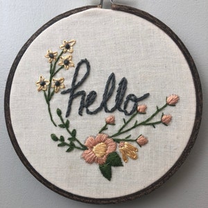 Hello Embroidery Kit, Hand Embroidery Kit Beginner Embroidery Kit ...