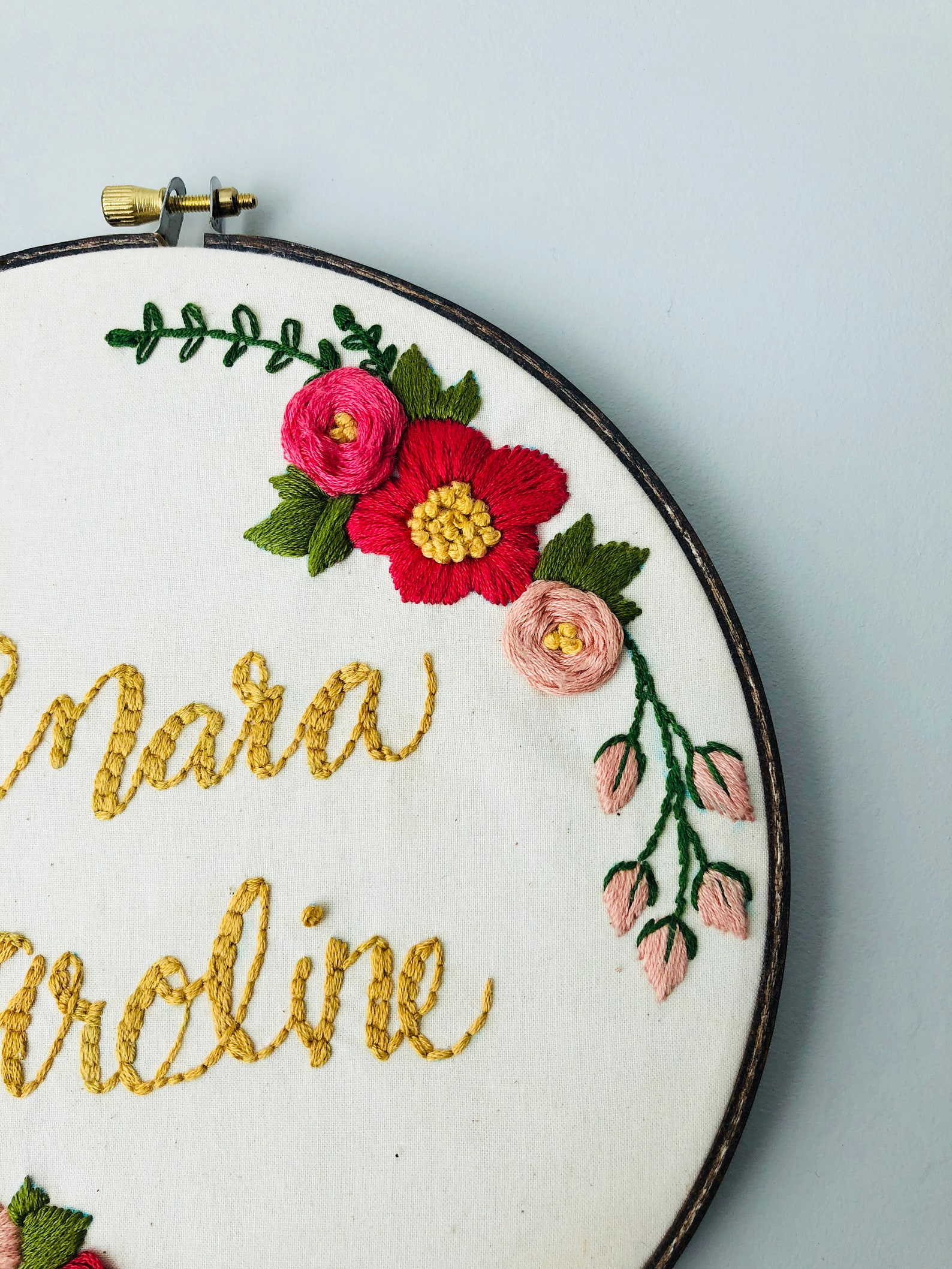 Custom Name Embroidery Hoop KitEmbroidered Name HoopHand | Etsy