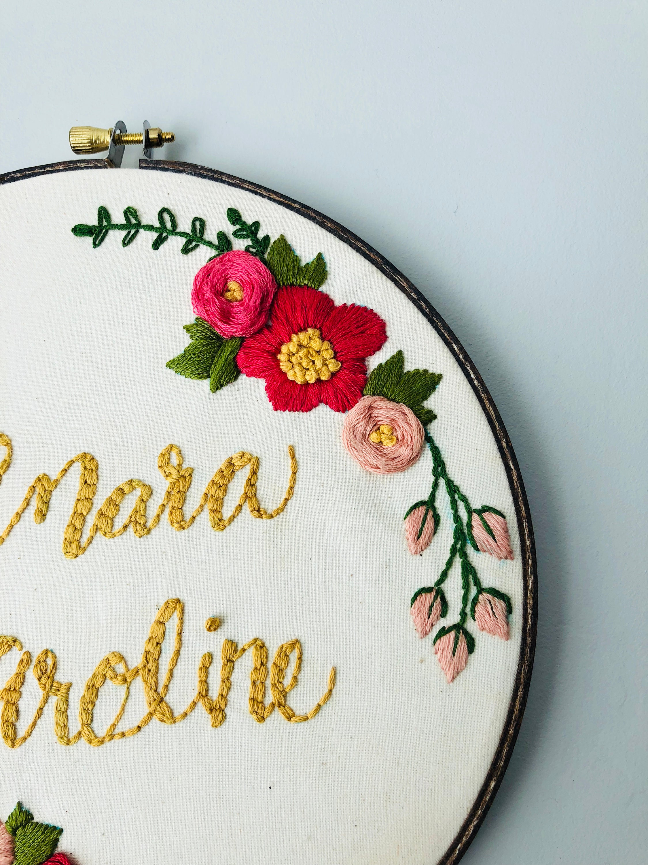 Custom Name Embroidery Hoop KitEmbroidered Name HoopHand | Etsy