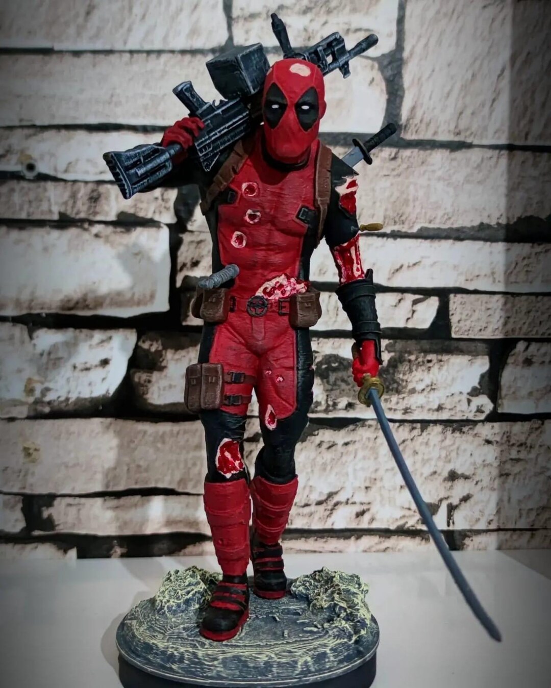 Hand-painted Deadpool 3D Figure, 14K Resin Detailing - Etsy