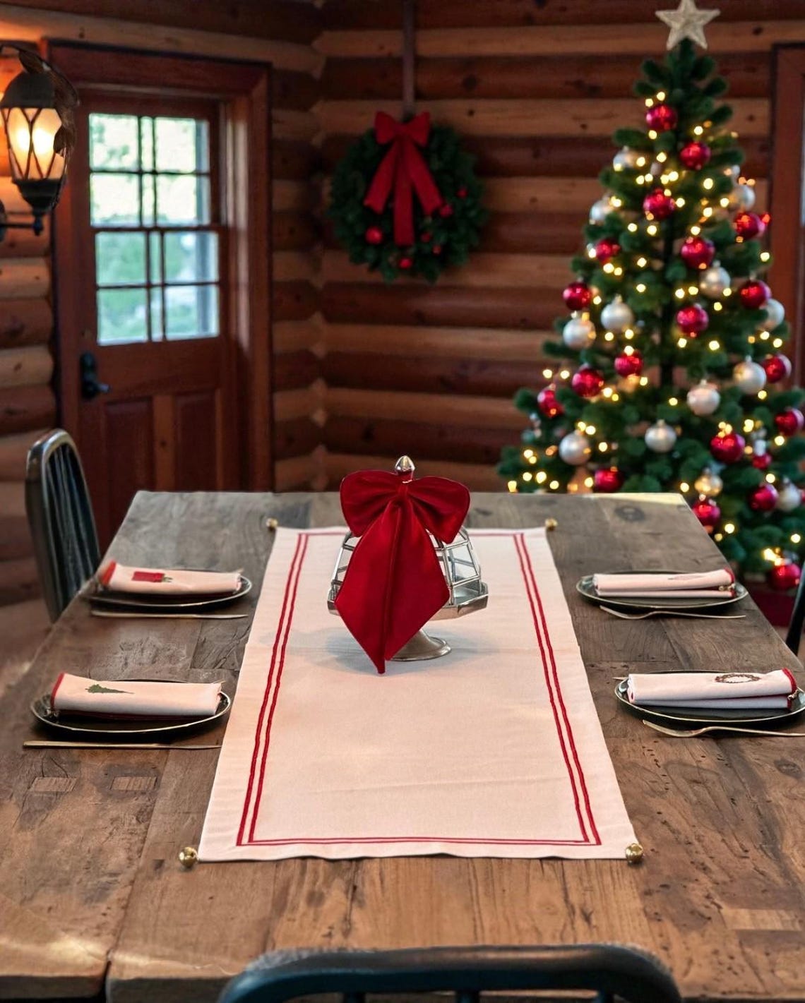 Embroidered Christmas Table Linens • Bell Decor, Holiday Placemats ...