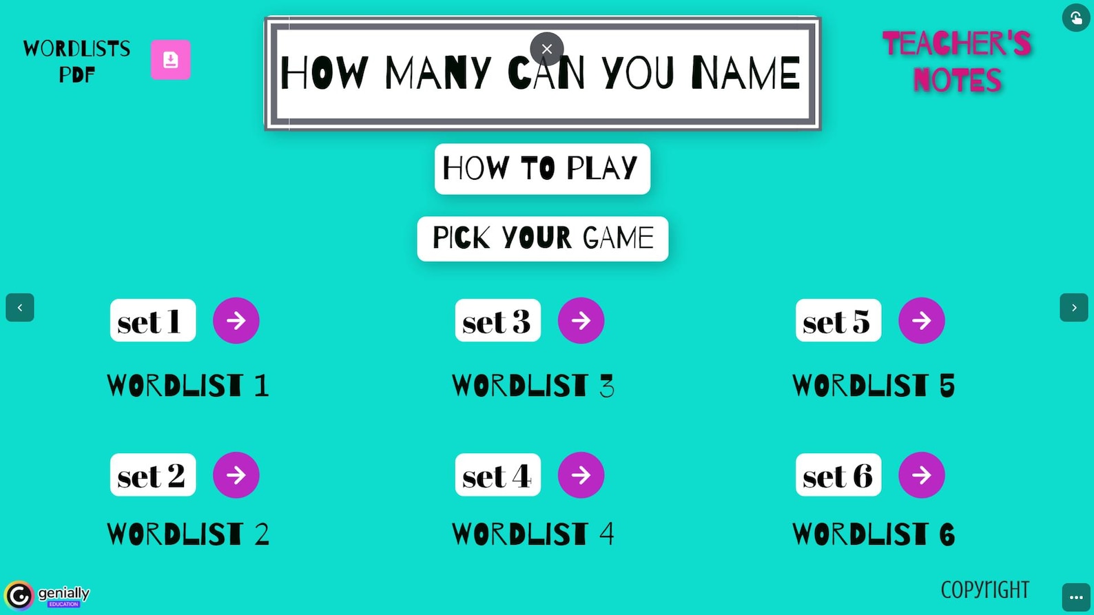 How Many Can You Name - Warm-up Time - REUSABLE Genially Interactive ...