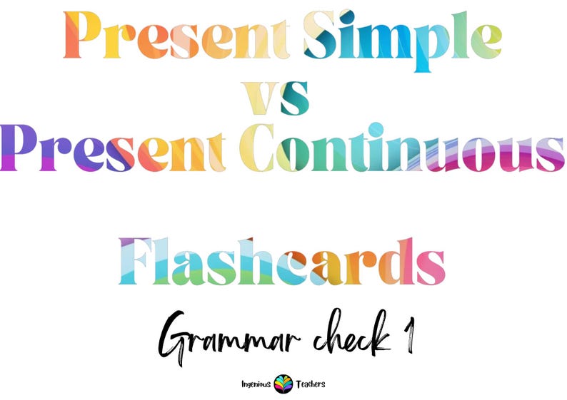 Present Simple Vs Present Continuous - Etsy