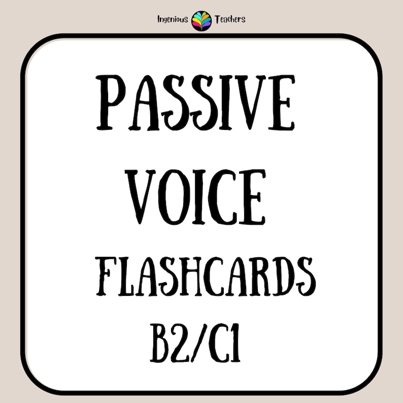Passive Voice Flashcards B2/C1 - Etsy