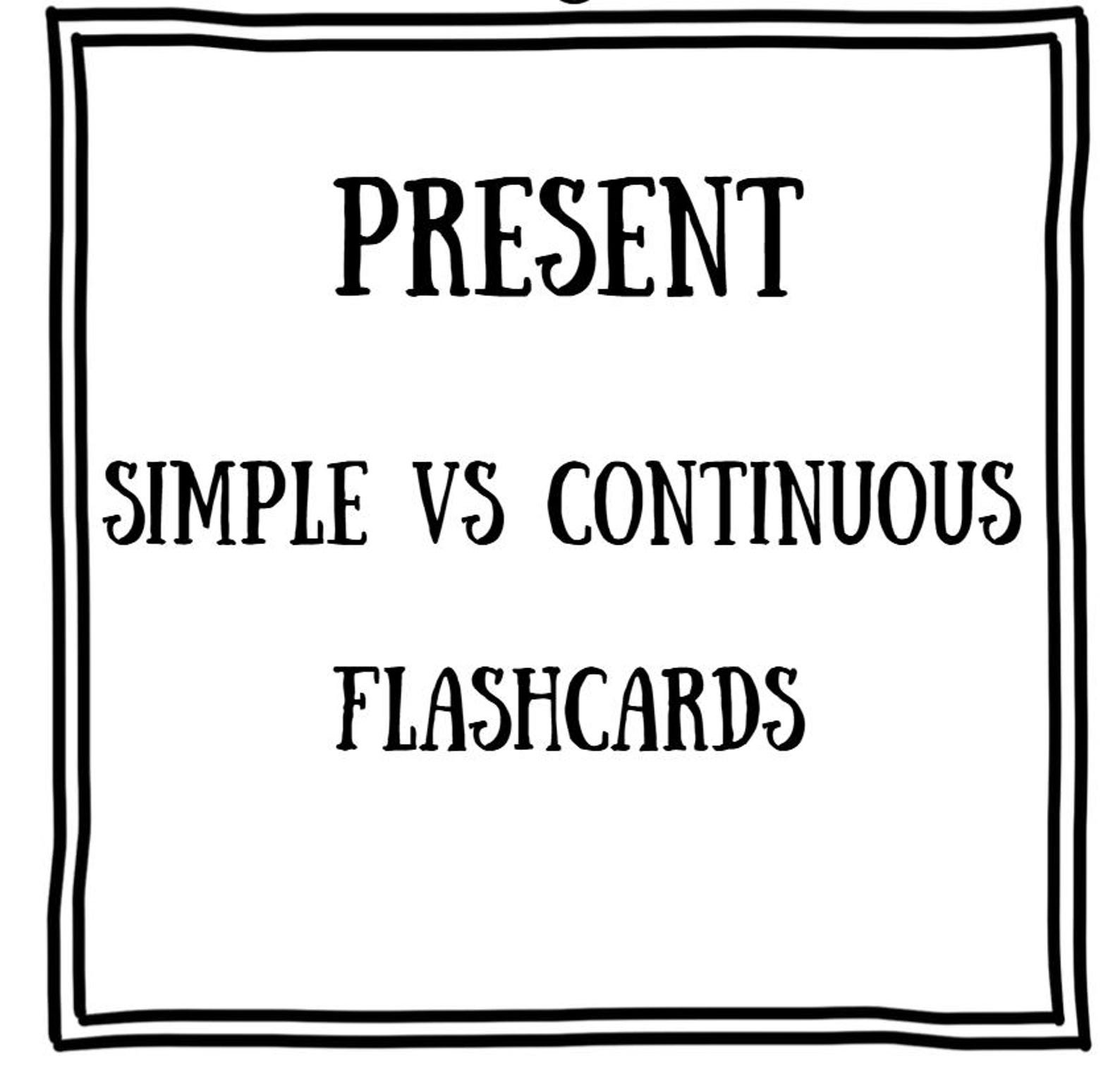 Present Simple Vs Continuous Flashcards - Etsy