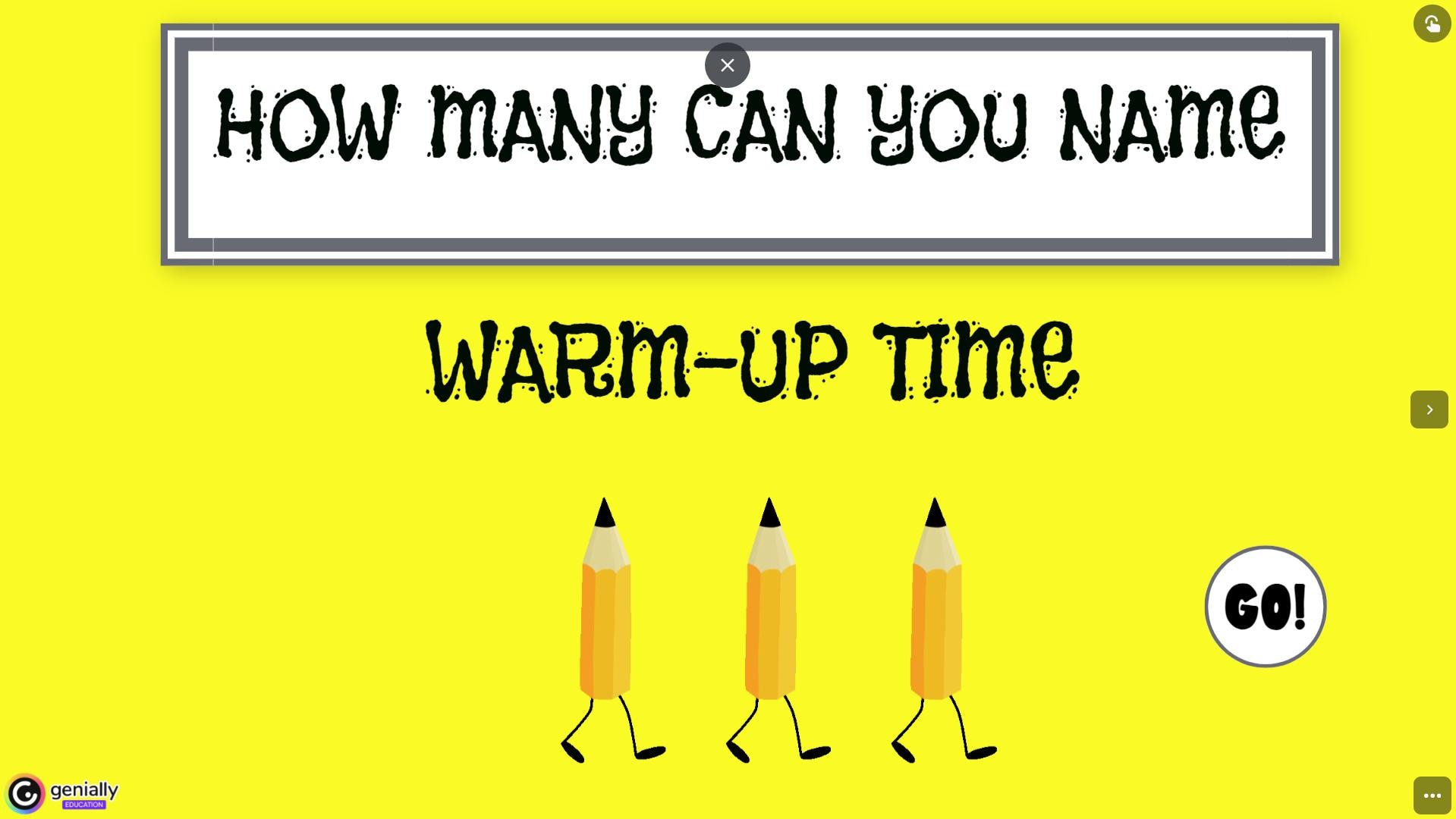 How Many Can You Name - Warm-up Time - REUSABLE Genially Interactive Resources to Teach English ...