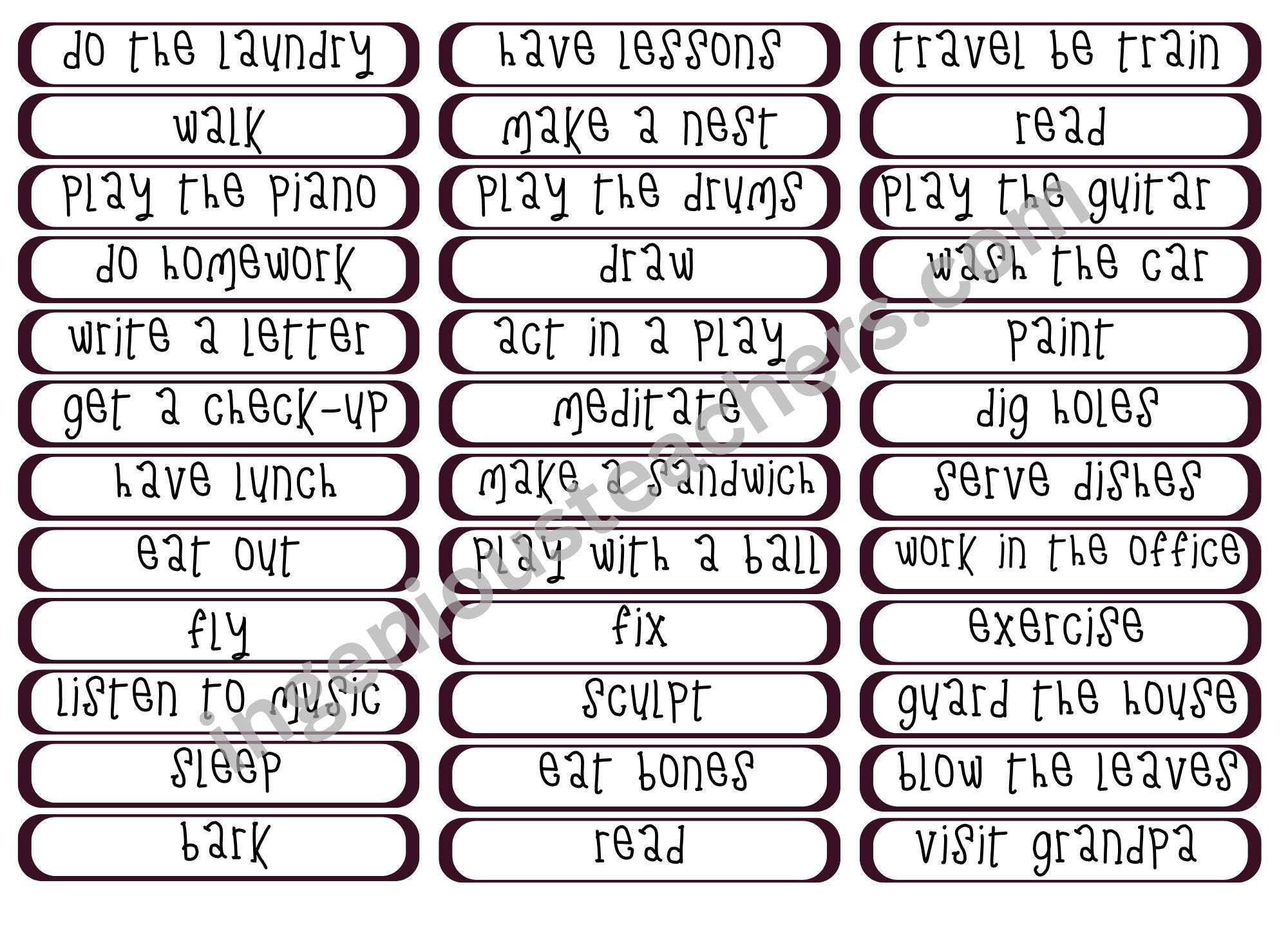 Present Simple Vs Continuous Flashcards - Etsy