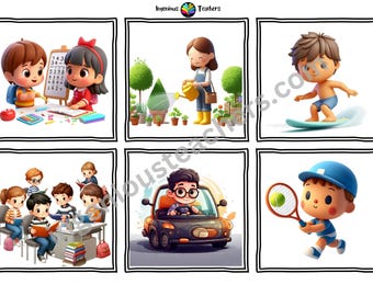 Present Simple Vs Continuous Flashcards - Etsy