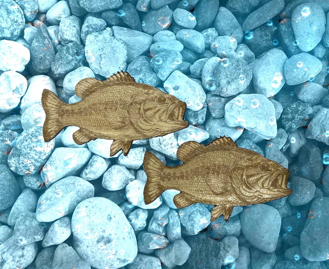 Wooden Largemouth Bass Magnets Fridge Magnet (set of 2) - Angler Gift ...
