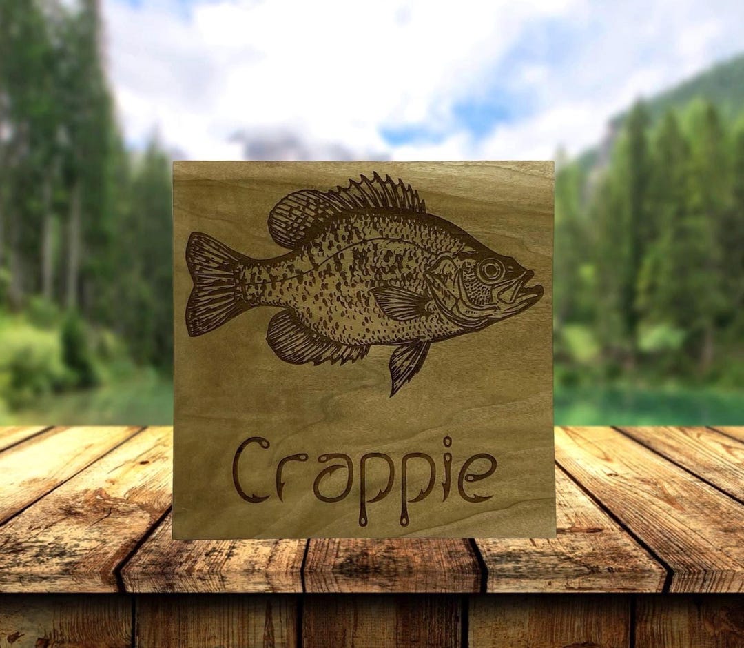 Crappie Fish Engraved Wood Sign - Cabin Fishing Decor - Etsy