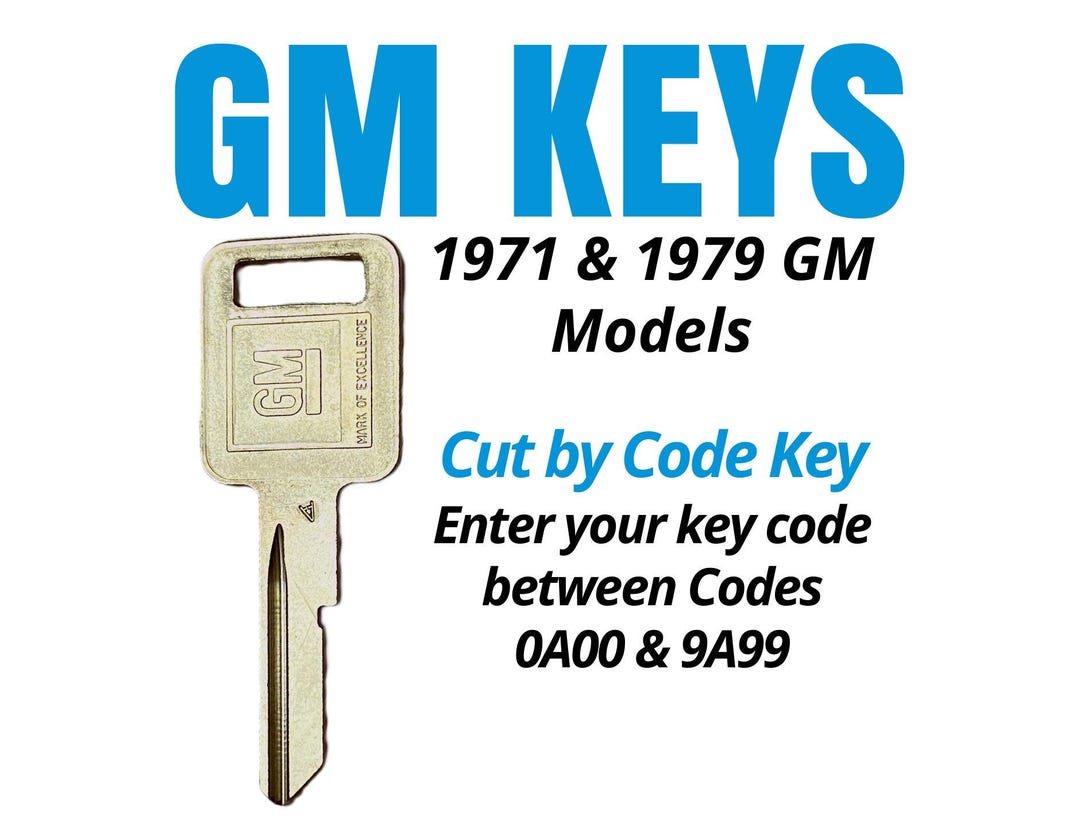 1971 & 1979 GM Keys GMC Chevy Pontiac Buick Cadillac Oldsmobile ...