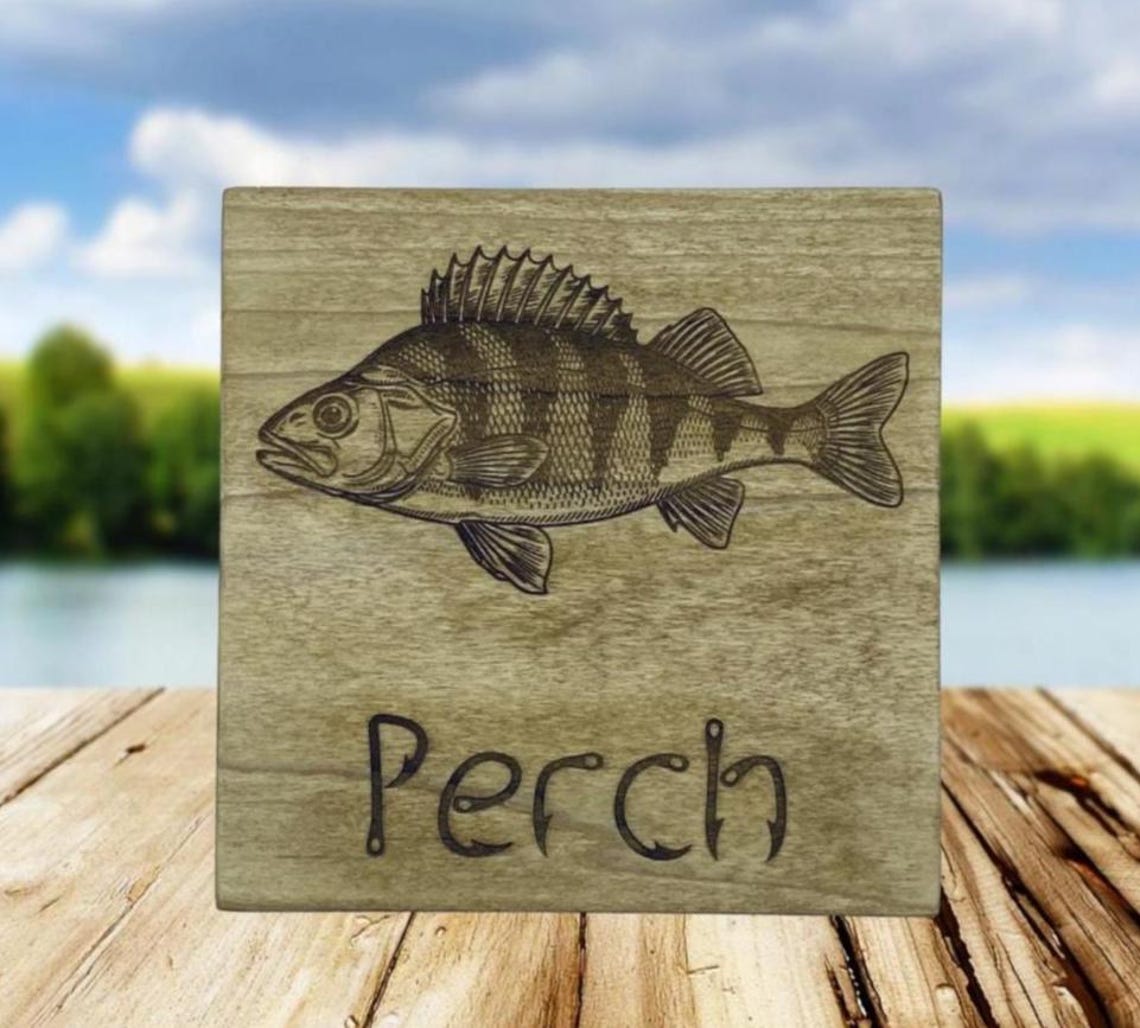 Perch Fish Engraved Wood Sign - Fishing Decor - Cabin - Etsy