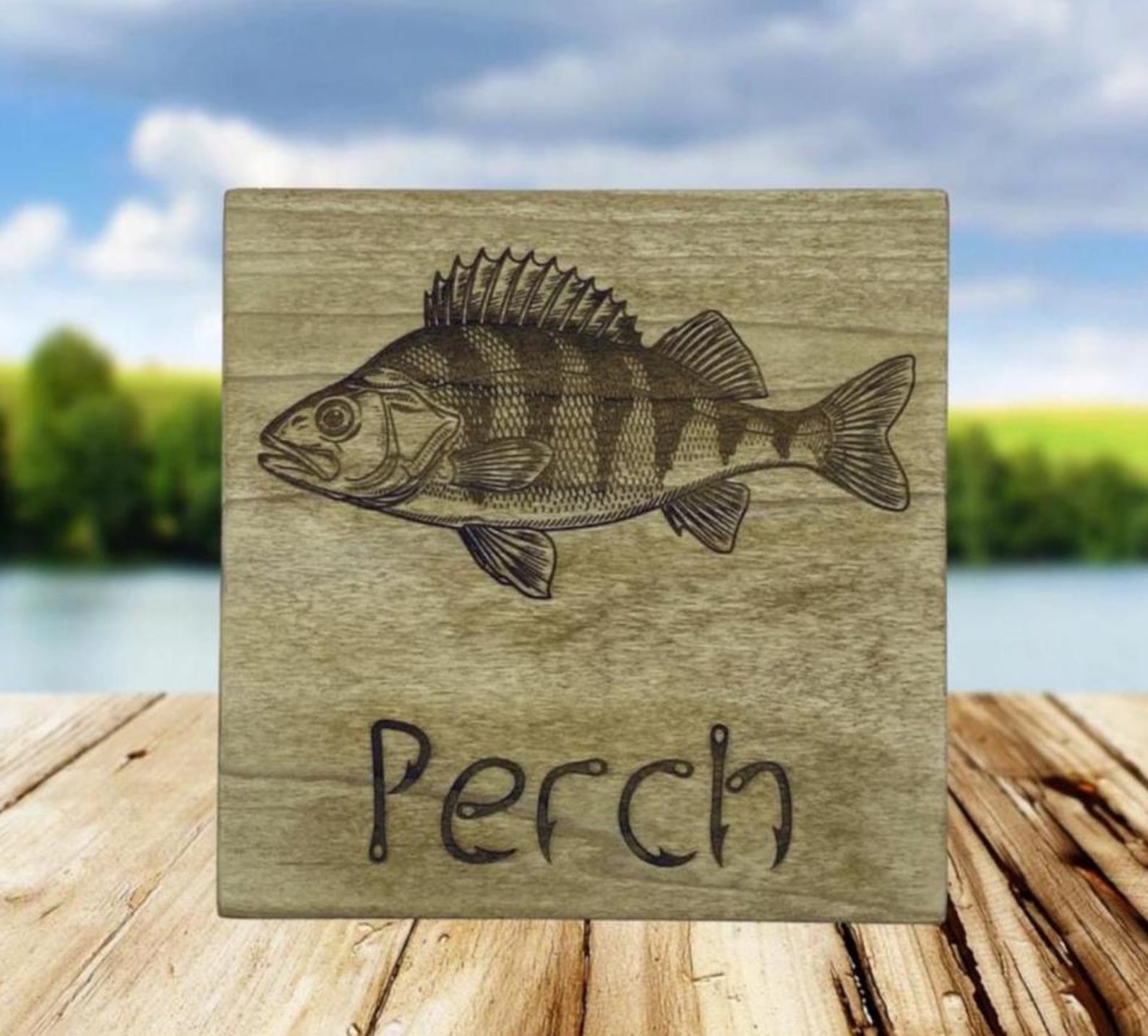 Perch Fish Engraved Wood Sign - Fishing Decor - Cabin - Etsy