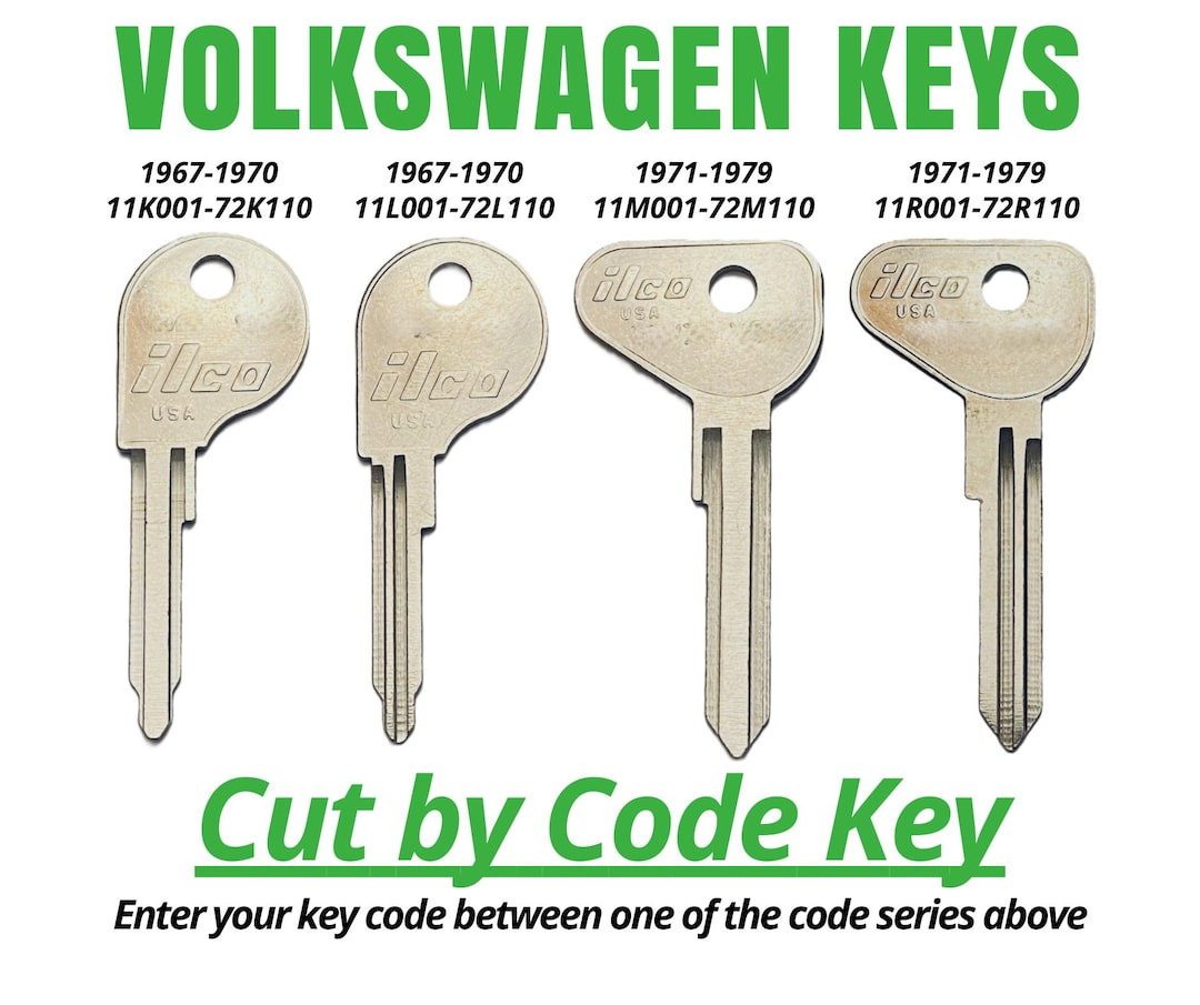 VW Volkswagen Key Cut by Code (1967-1979) - Etsy
