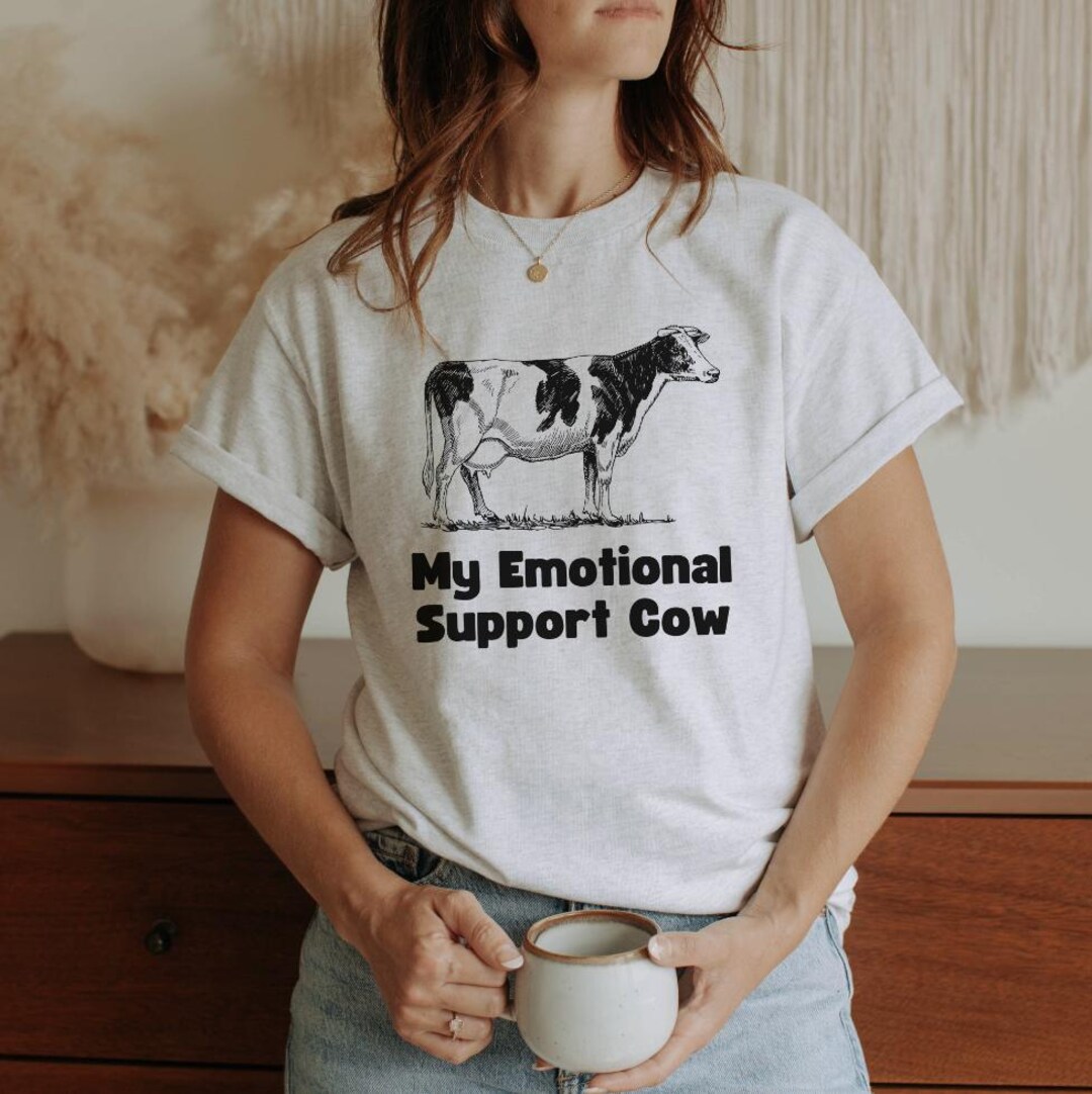 Emotional Support Farming Cow Shirt, Farming Shirt, Animal Lover Texas ...