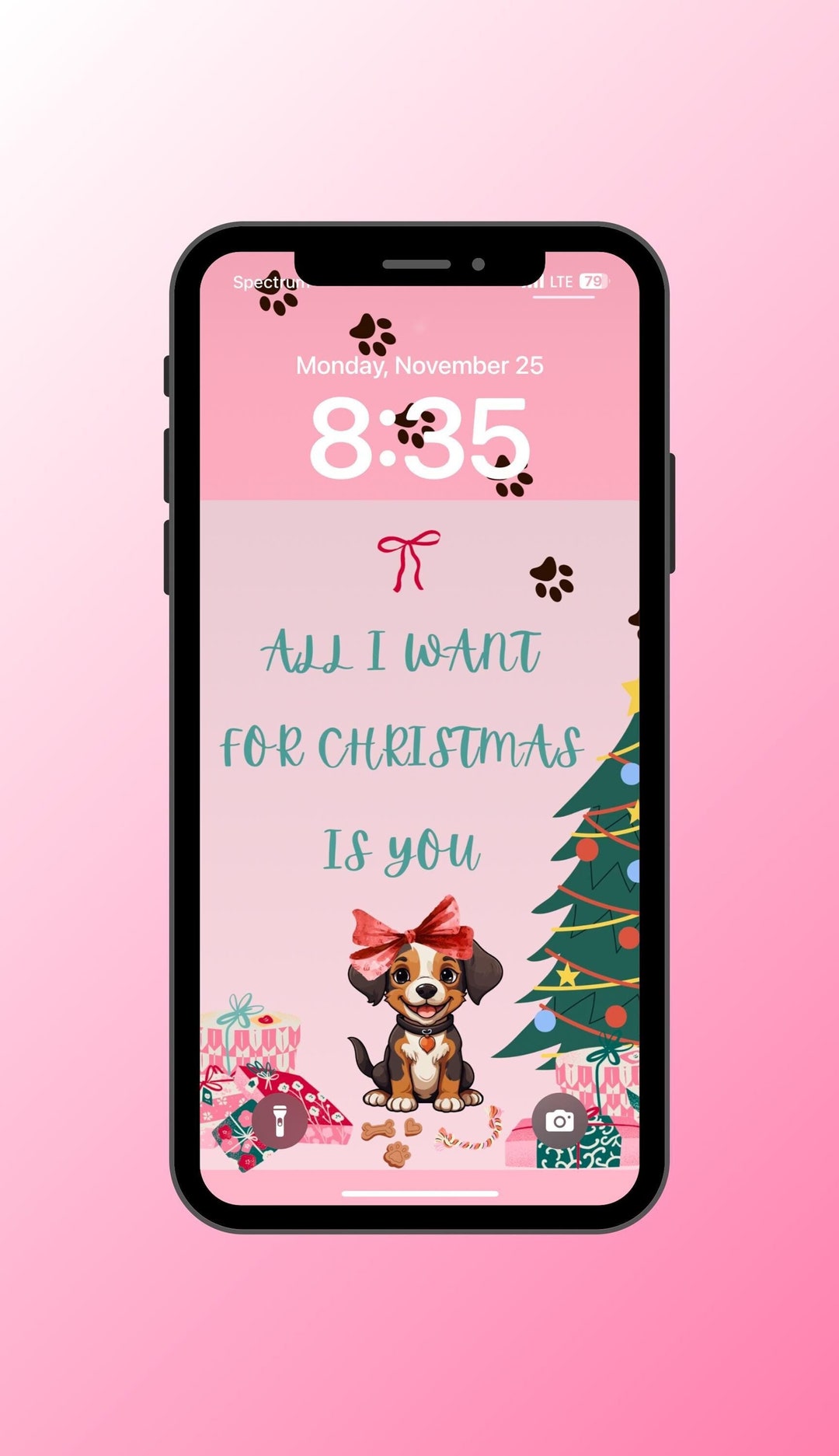 Christmas Phone Wallpaper | Christmas Puppy | Digital Download ...