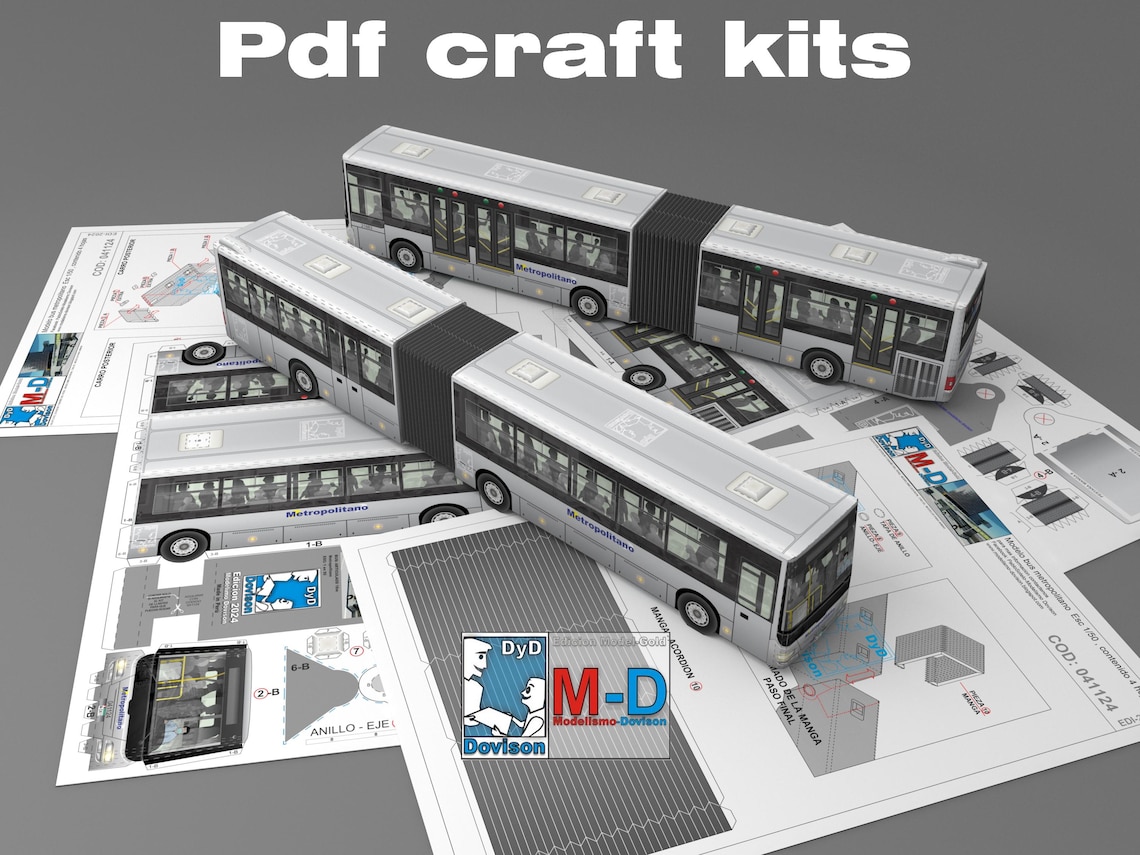 Autobus Metropolitano, Bus Articulado De Cartón, Autobús De Papel, Pdf ...