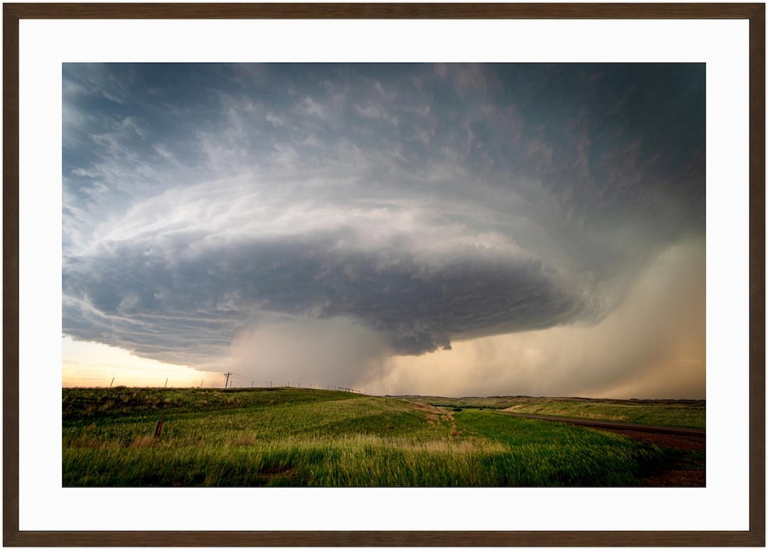 Rotating Supercell Over Open Plains, North Dakota, Original Photography ...