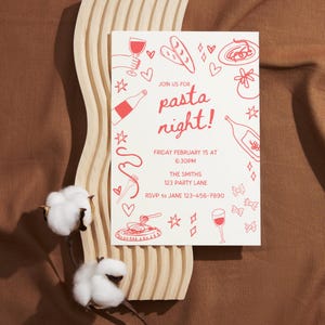 Pasta Night Invitation, Dinner Party Invitation - Etsy