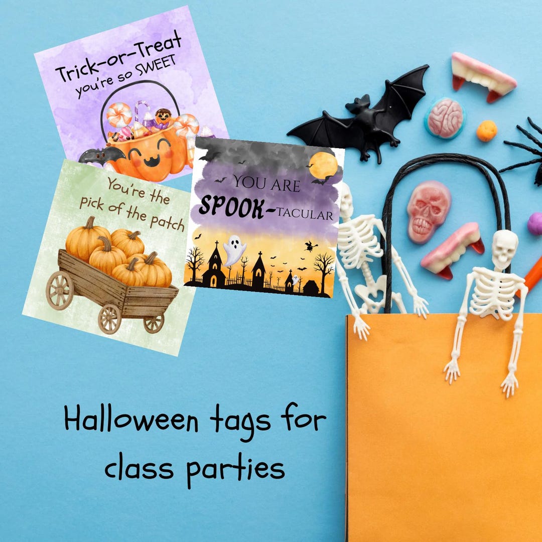Printable Halloween Tags for School - Etsy