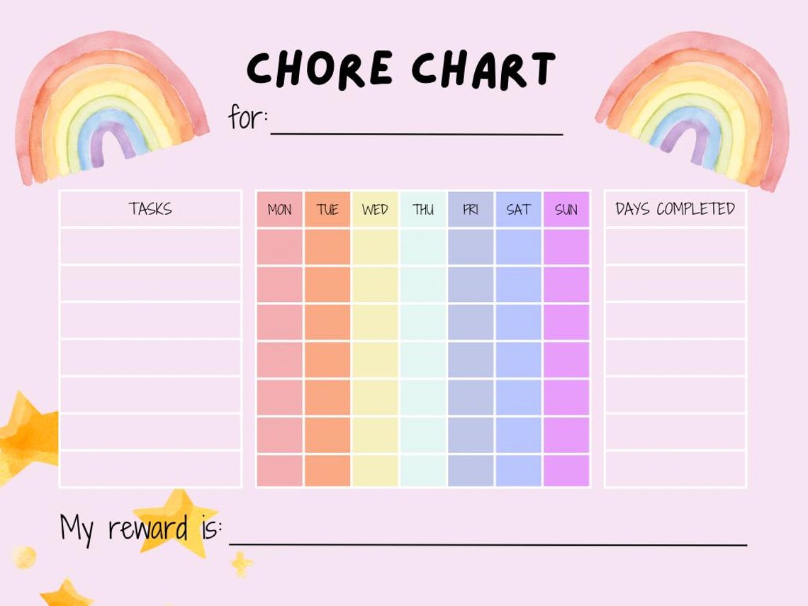 Chore Charts for Boy and Girl - Etsy