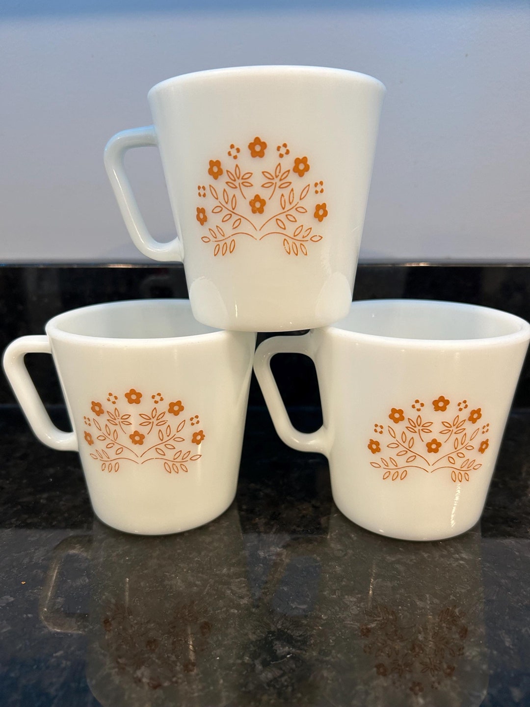 Vintage Pyrex Milk Glass Coffee Cups - Etsy