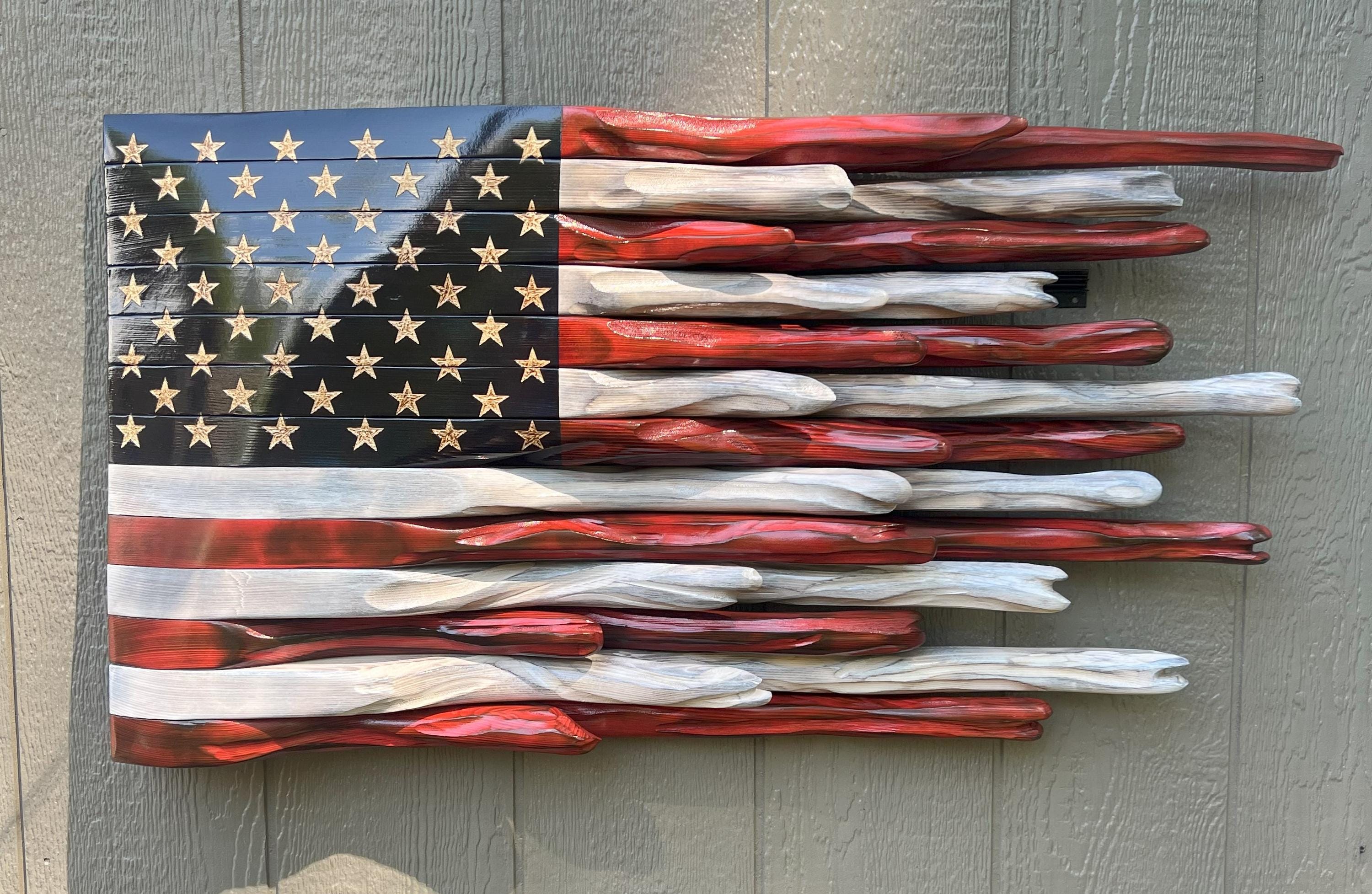Custom Hand Carved USA Battle Flag - Etsy