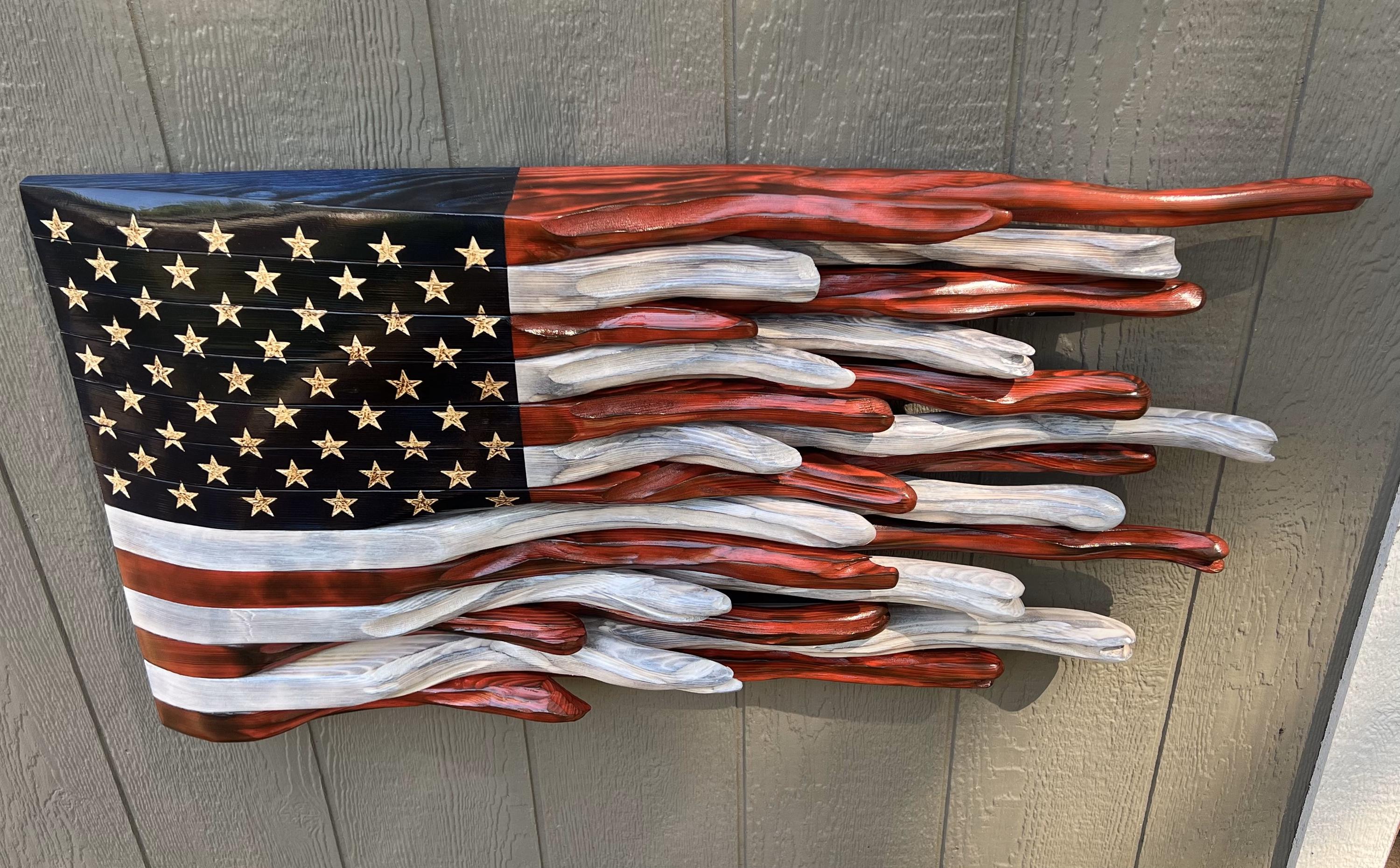 Custom Hand Carved USA Battle Flag - Etsy