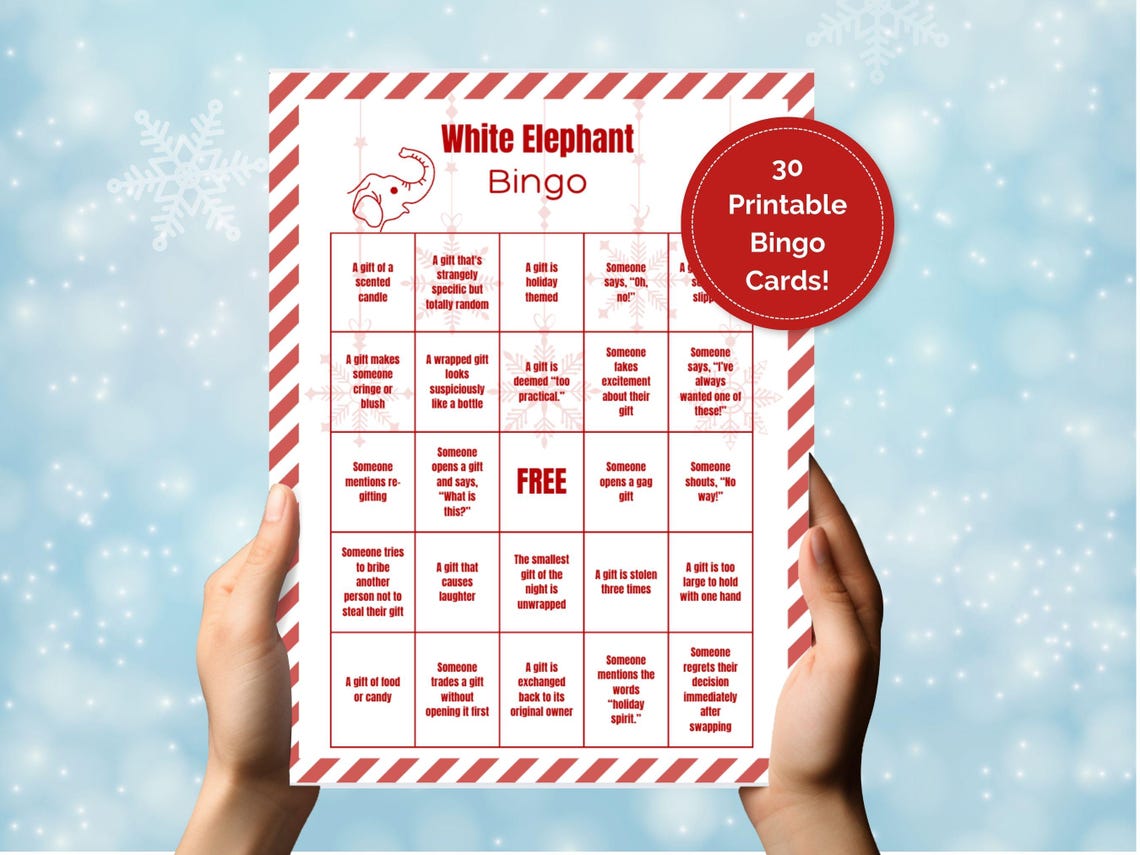 White Elephant Bingo | Gift Swap Party Game | Holiday Game | Christmas ...